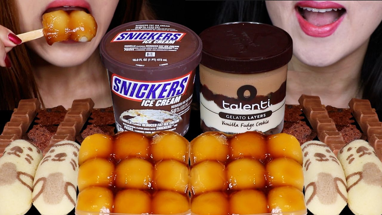 ASMR DANGO MOCHI BALLS, SNICKERS ICE CREAM TUB, TOKYO BANANA COFFEE ...