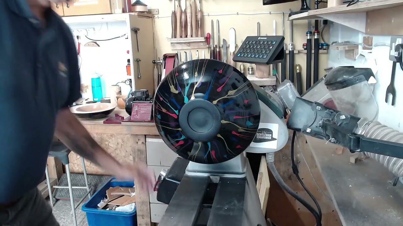 Sycamore bowl Chestnut iridescent paints - YouTube