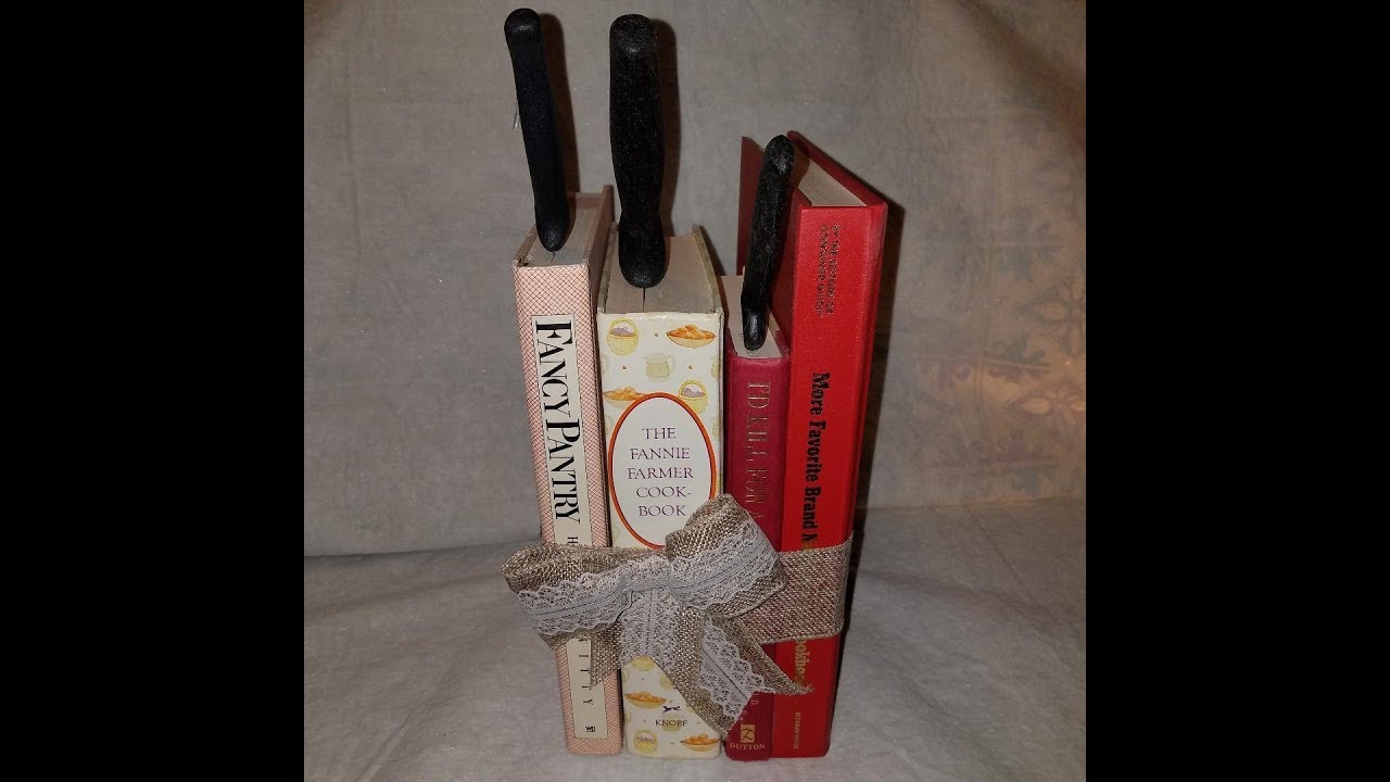 DIY farmhouse style cookbook countertop knife rack - Crafterday #4 ...