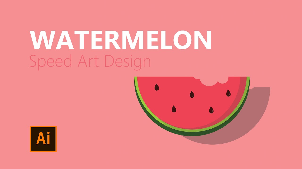 SPEED ART WATERMELON | ADOBE ILLUSTRATOR - YouTube