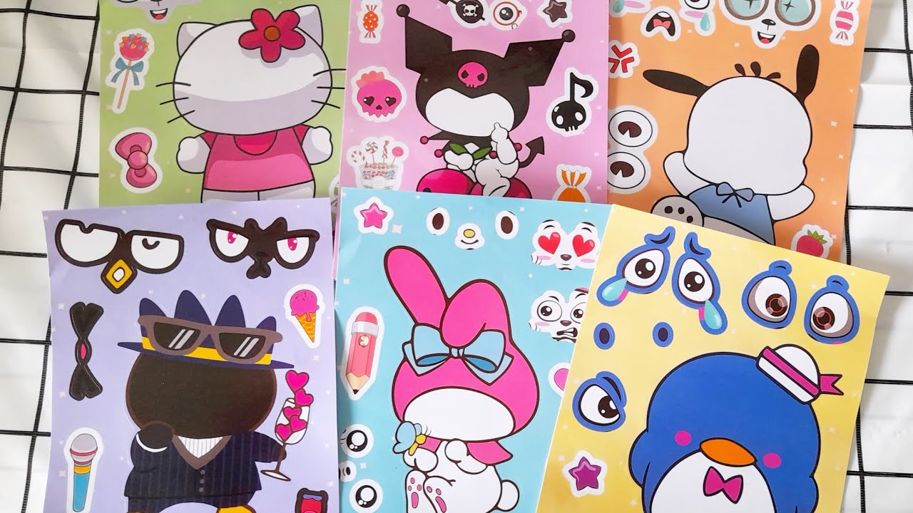 [ STICKER PLAY] Decorating with sticker book Sanrio - YouTube