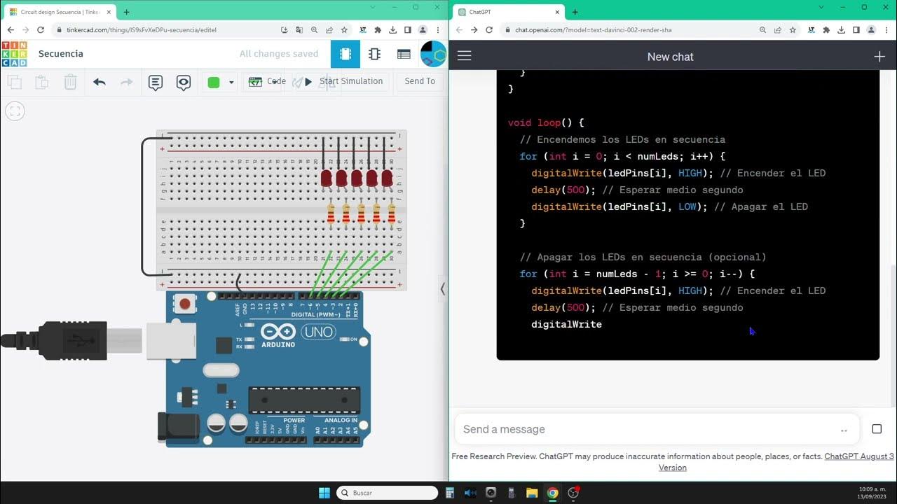 ChatGPT te ayuda a programar Arduino, y Tinkercad - YouTube
