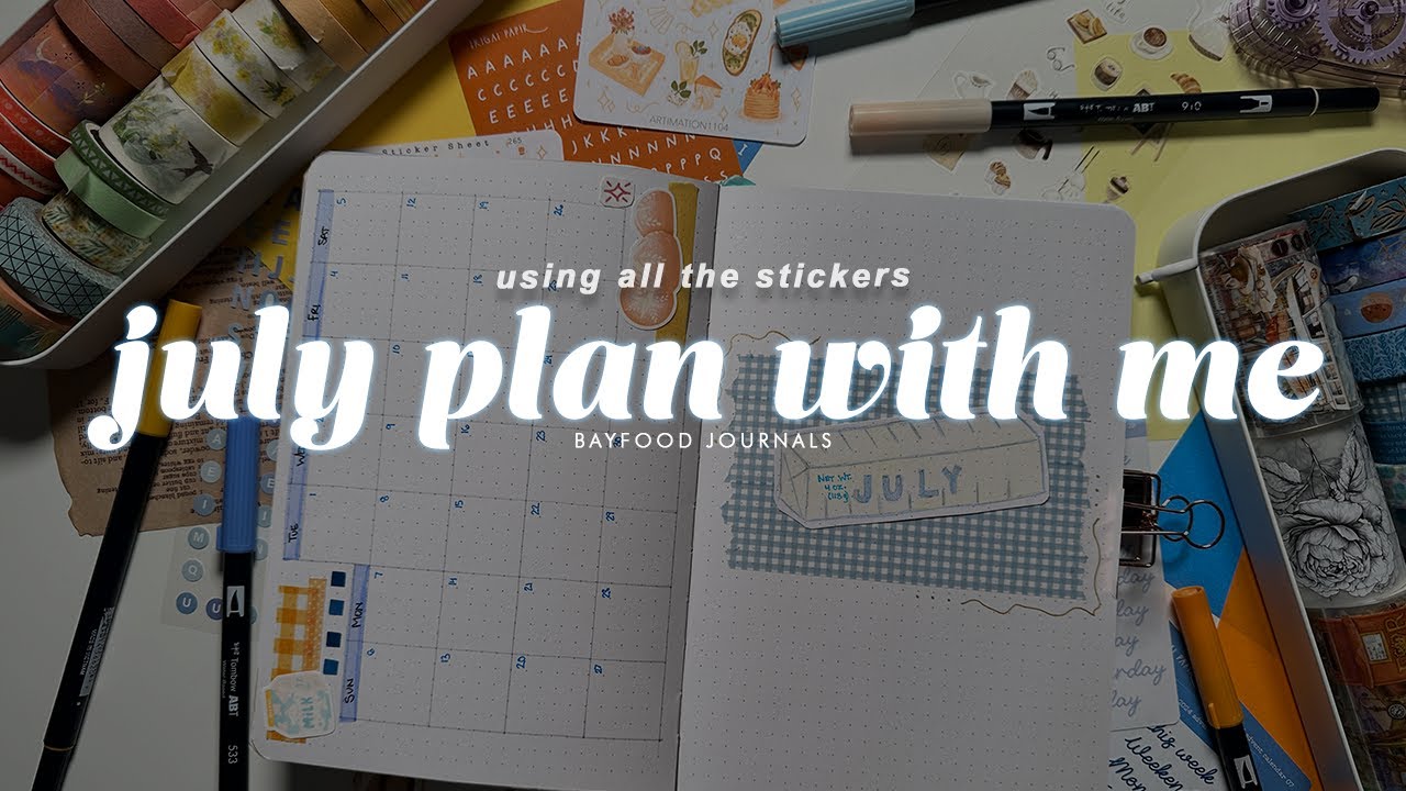 PLAN WITH ME | July 2025 Bullet Journal setup | butter yellow baking ...