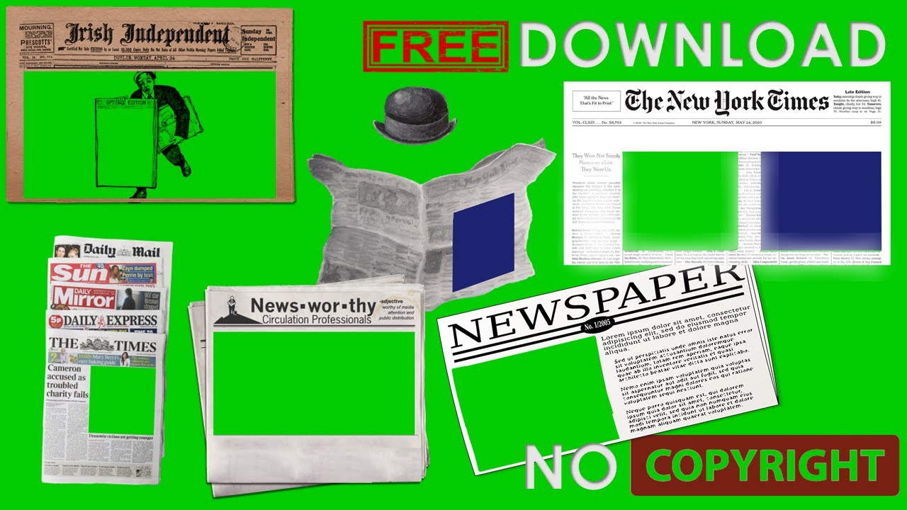 Green Screen Newspaper Frame | NO COPYRIGHT I NO TEXT I Free I # ...