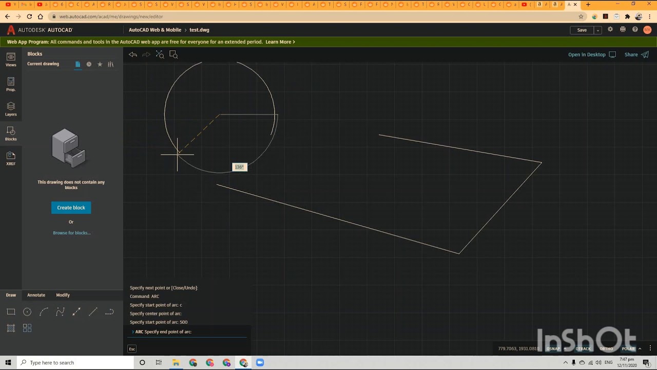 How To: Use Free & Simple Version of AutoCAD Online. - YouTube