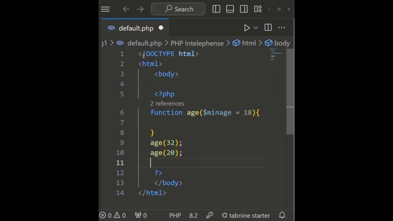 Function Default Argument Php Shorts Trending Tutorial Youtube