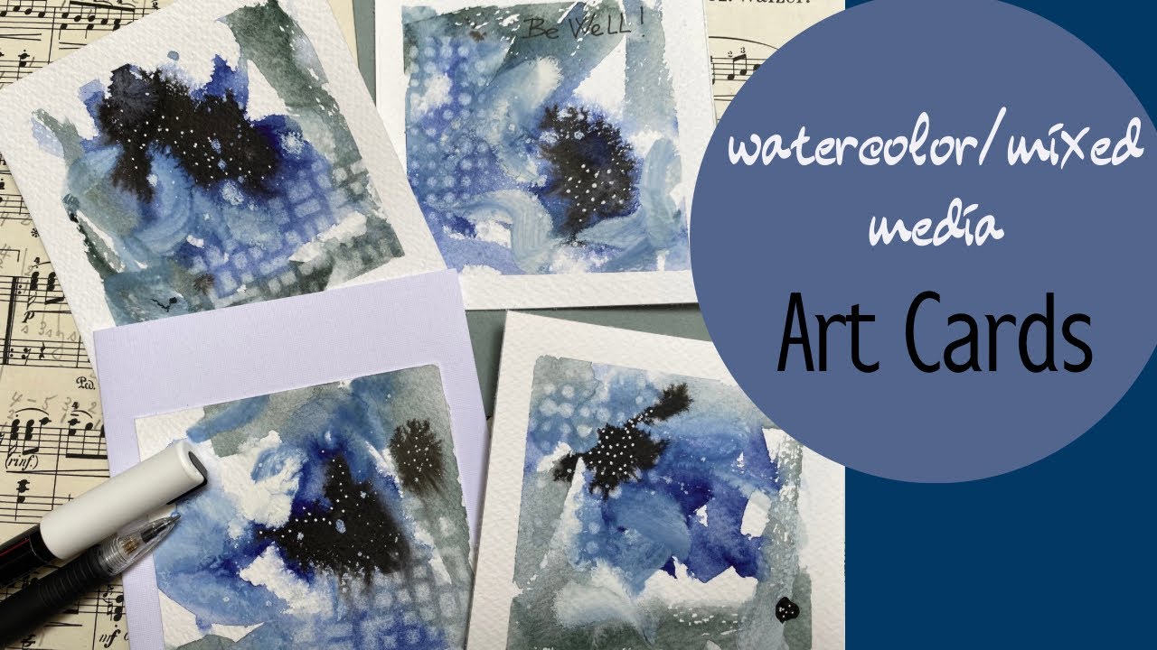 Make Beautiful abstract Art Cards in watercolor/mixed media - to spark ...