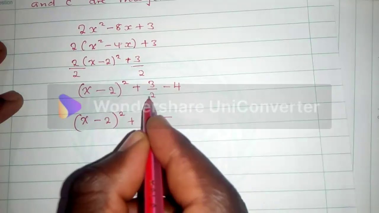 Express 2x 2 8x 3 In The Form Ax b 2 c YouTube Express 2x 2 8x 3 In The Form Ax b 2 c YouTube
