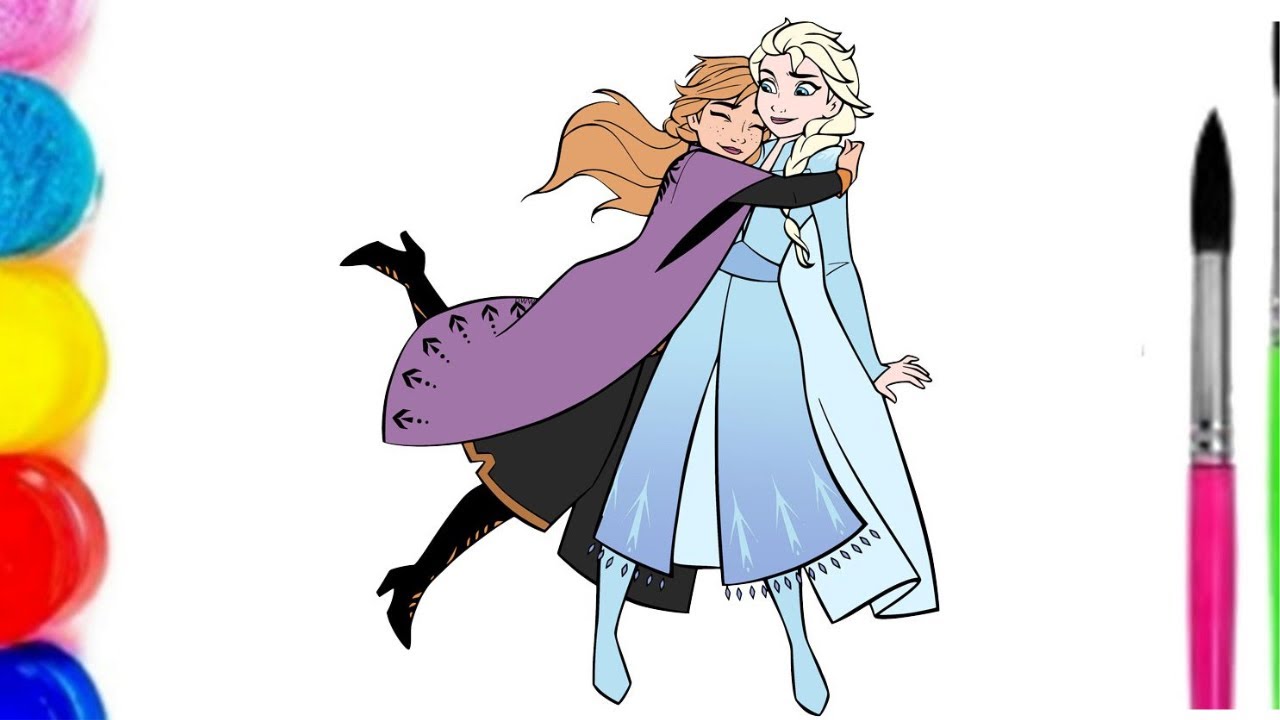 How to Draw Elsa And Anna ||Easy Drawing For Kids and Toddlers. - YouTube