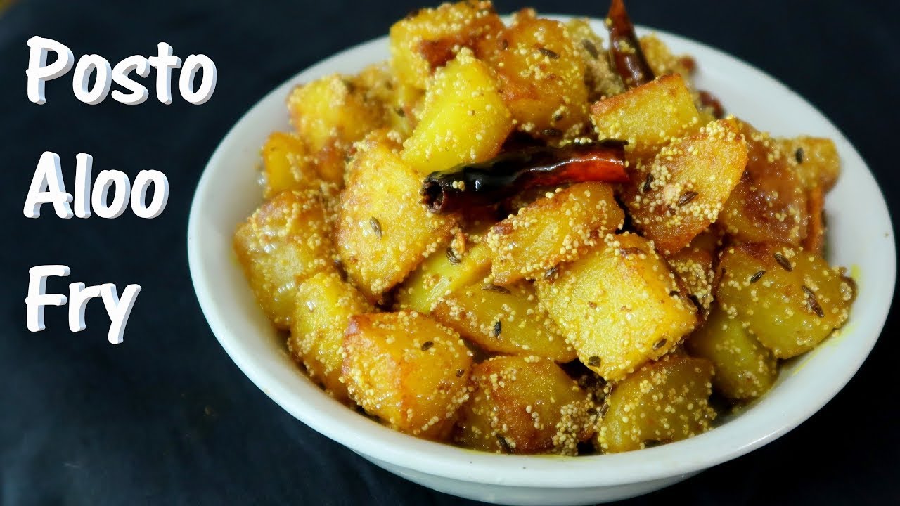 Posto Aloo Bhaja Recipe || Potato Fry with Poppy Seeds || Food Ninja ...