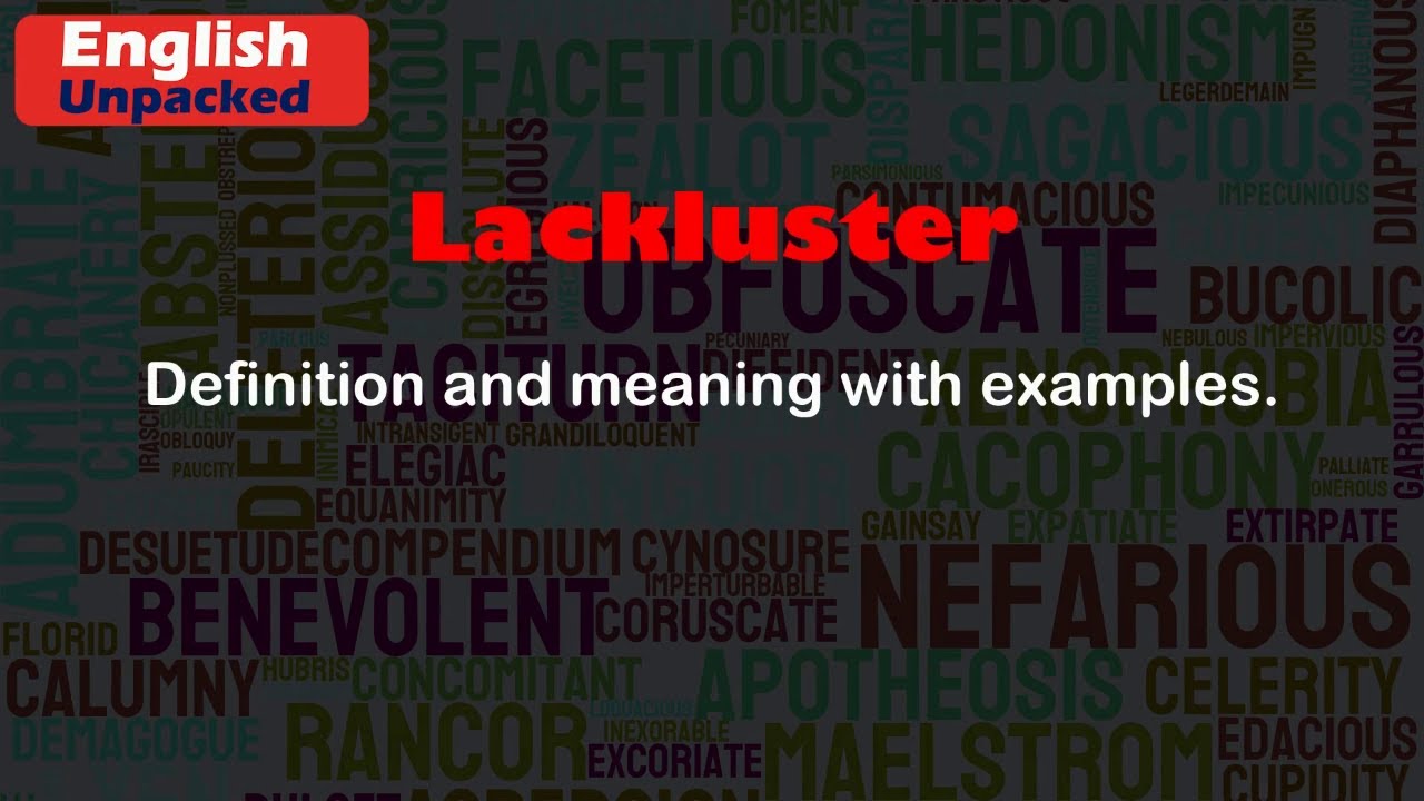Lackluster - YouTube