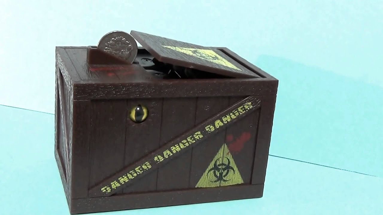 MONSTER IN BOX COIN BANK - YouTube