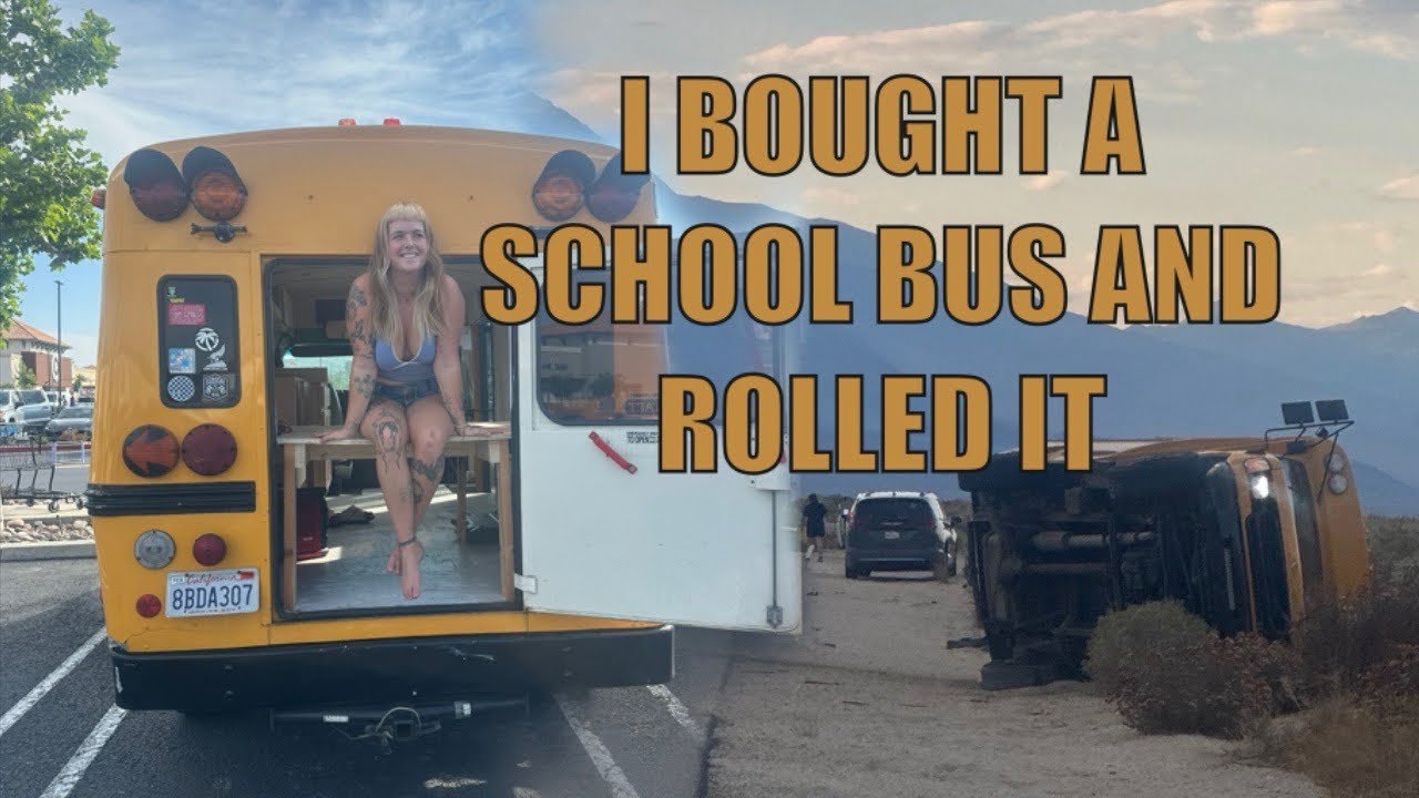 I bought a School Bus & rolled it…then fixed it - YouTube