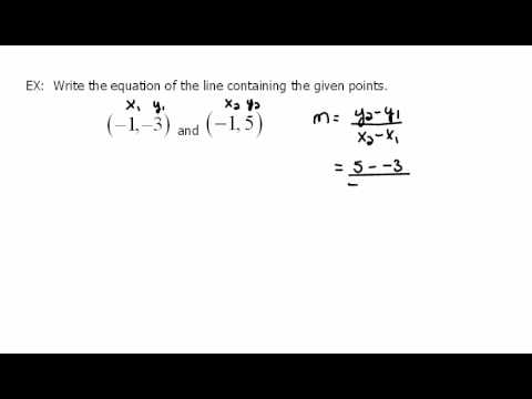 Writing an Equation of a Line Using Two Points 1.6 - YouTube
