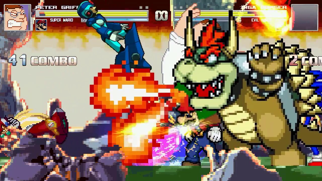 AN Mugen Request #860: Peter, Mario, Sonic, MegaMan X VS Bowser, Evil ...