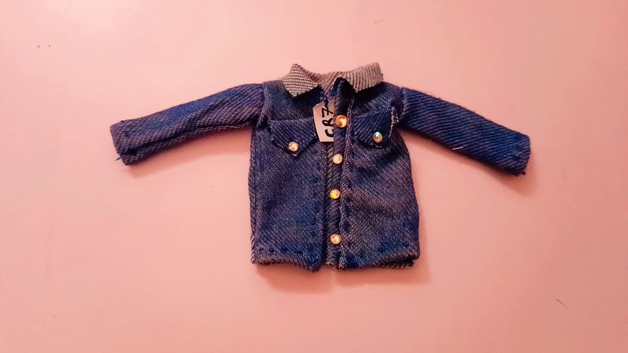 DIY Denim Jacket For Barbie Doll || Doll Dress Making Ideas || Eshu Art ...