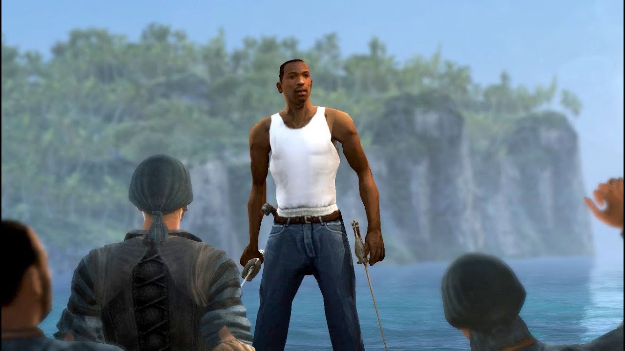 CJ Gta San Andreas Mod in AC 4 Black Flag Trailer 2024 - YouTube