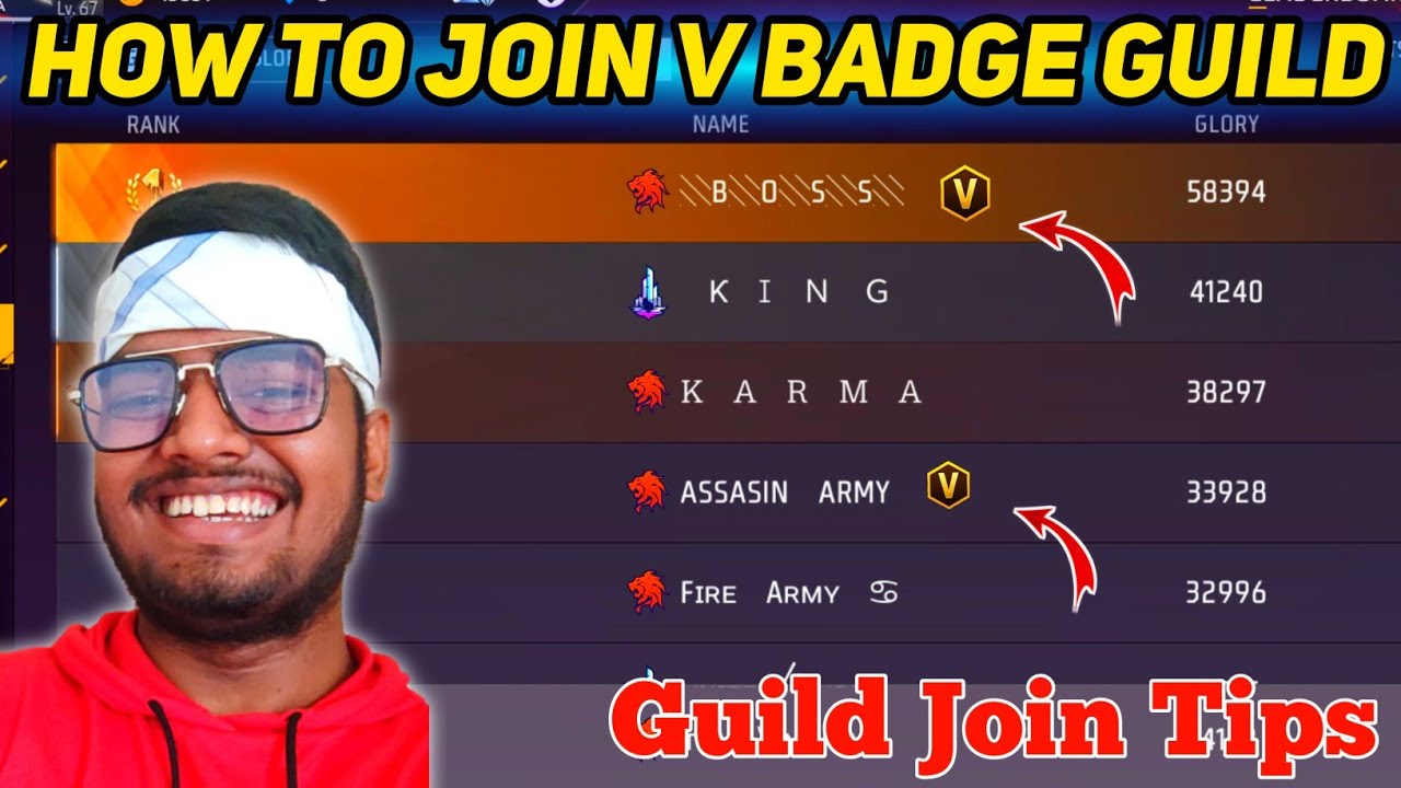 How To Join V Badge Guild In Free Fire | V Badge Guild Join Kaise Kare ...