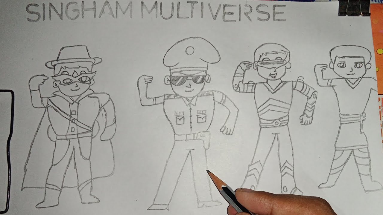 How to draw Little singham 🥳🌹😇💯|| Draw mutiverse singham drawing || new ...