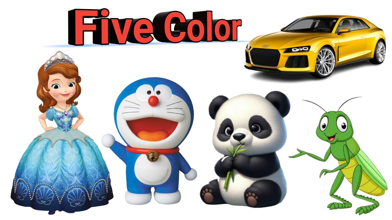Five colours name | Five colours name with spelling | Nursery English ...