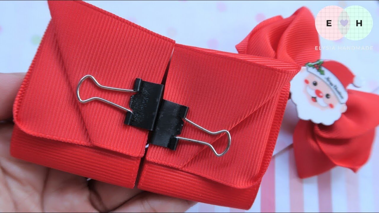 How To Make A Santa Bow With Ribbon — Ribbon Tricks & Easy Making ...