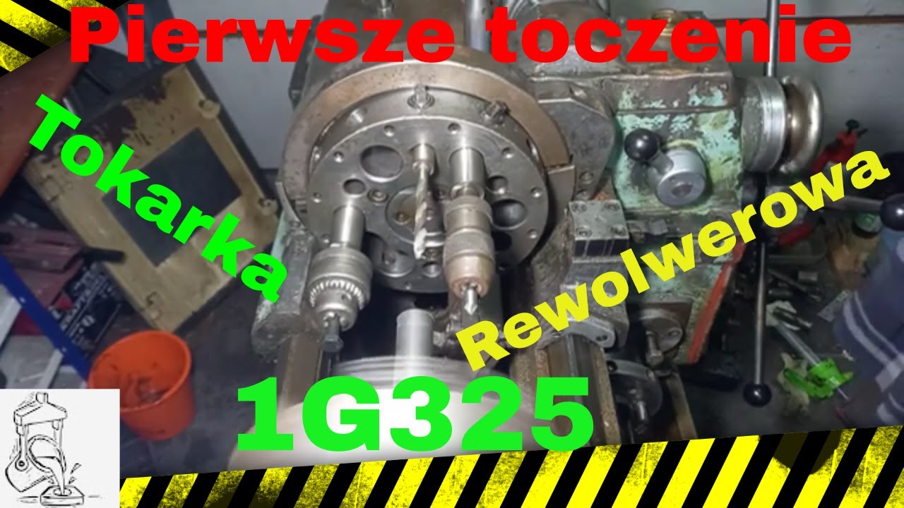 Tokarka rewolwerowa 1G325 Rozruch, toczenie tulejki - YouTube