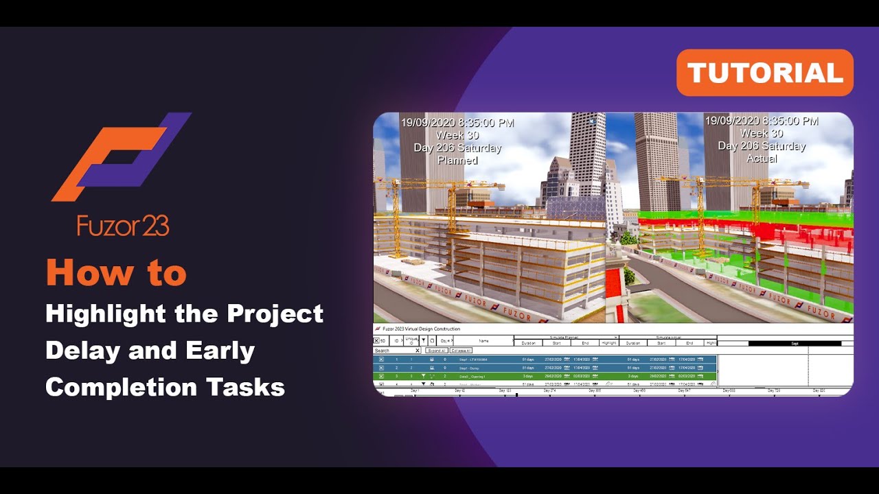 [Fuzor 2023] How to Highlight the Project Delay and Early Completion ...