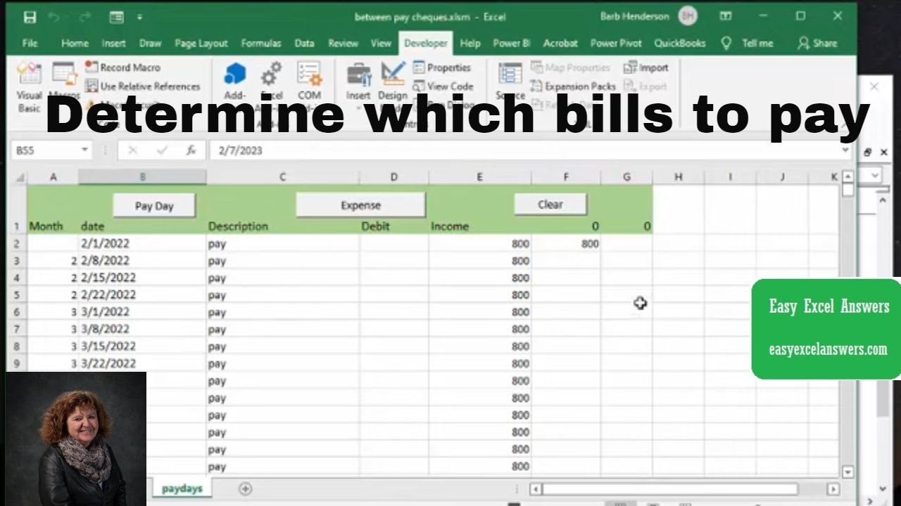 Determine Which Bills To Be Paid Between Paychecks In Excel YouTube Determine Which Bills To Be Paid Between Paychecks In Excel YouTube