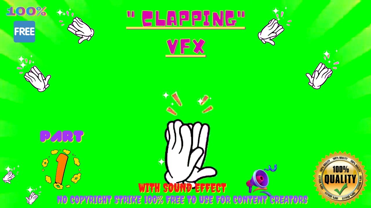 Clapping 👏👏👏With Sound Effect🔊 On Green Screen No Copyright Strike ️100 ...