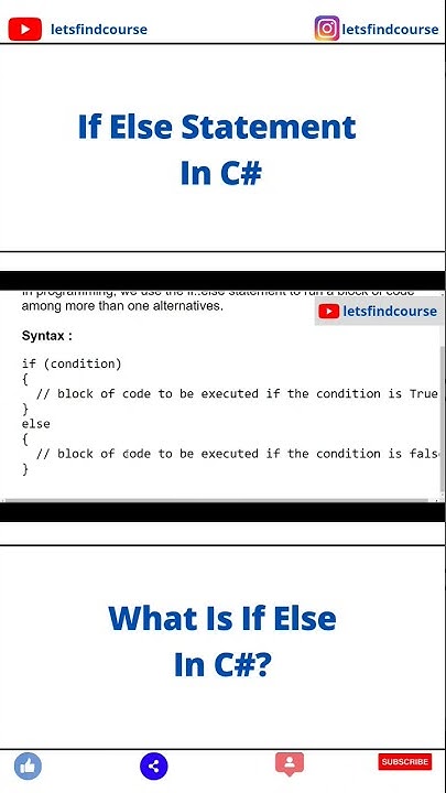 If Else Statement In C Conditional Statement In C Csharp Youtube 7455