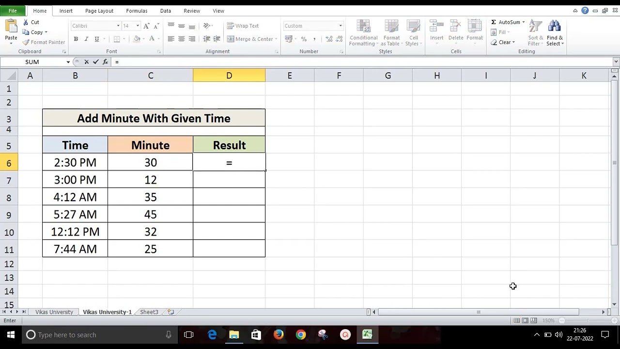 Learn How To Add Minutes In Time In Excel Excel Tutorial Learn How To Add Minutes In Time In Excel Excel Tutorial