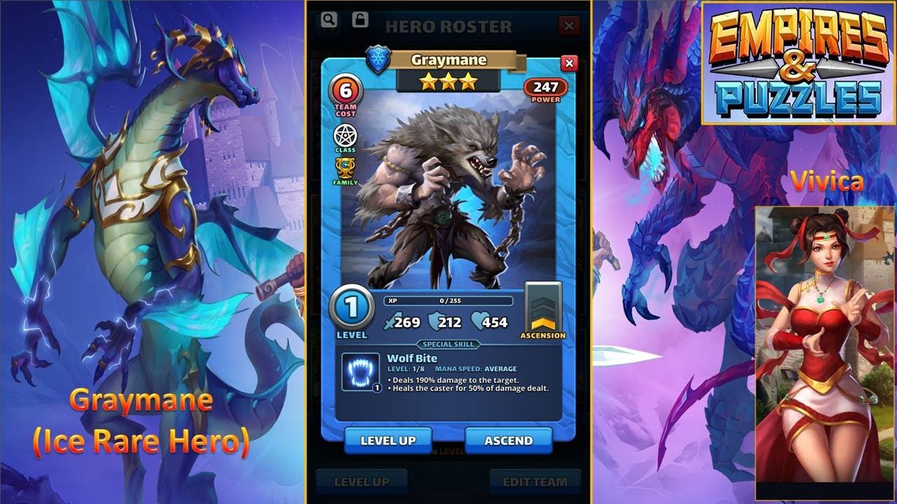 Empires & Puzzles - Unlock Ice Hero Graymane (Rare) and Gameplay - YouTube