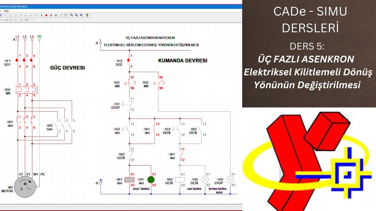 CAD e SIMU DERS 5 : Üç Fazlı Asenkron Motorun Elektriksel Kilitlemeli ...
