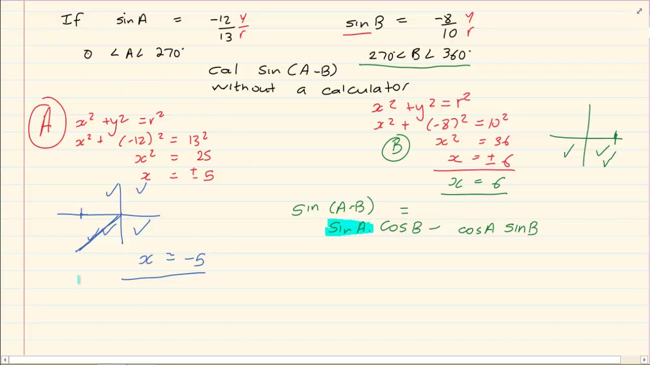 Grade 12: Trigonometry : Application of Pythagoras - YouTube