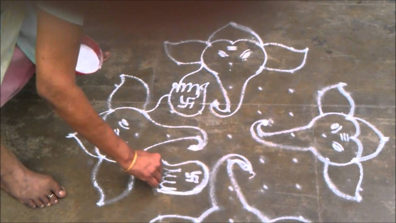 God Vinayagar kolam - YouTube