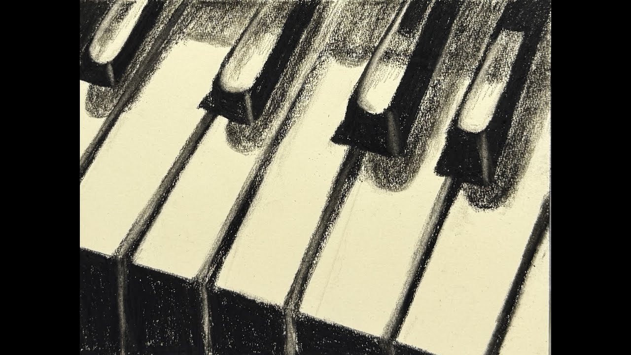 Piano Keys Pencil Drawing