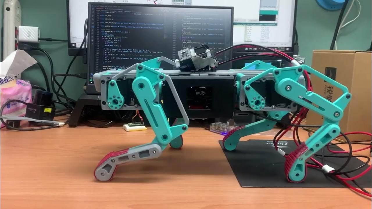 Quadruped Robot Dog-MATLAB simulate Inverse kinematic Trot step - YouTube