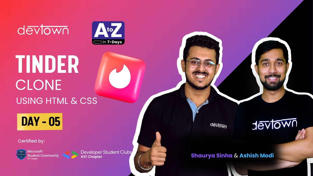 [LIVE] DAY 05 - Tinder Clone using HTML & CSS | COMPLETE in 7 - Days ...