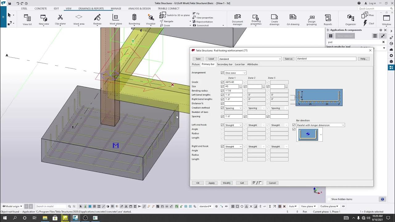 9. Tekla Structures Tutorials | Creating Footing Reinforcement Detailing in Tekla structures ...