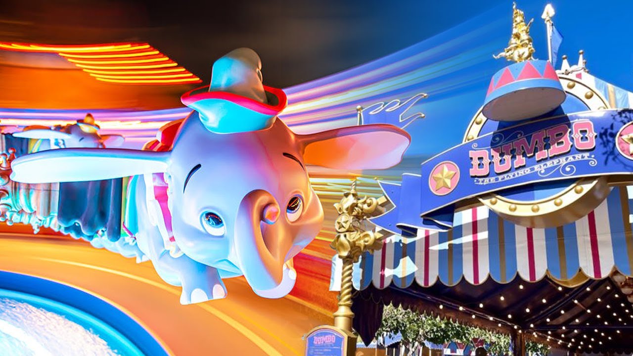 Dumbo the Flying Elephant | Night Ride - Disneyland - POV -4K - YouTube