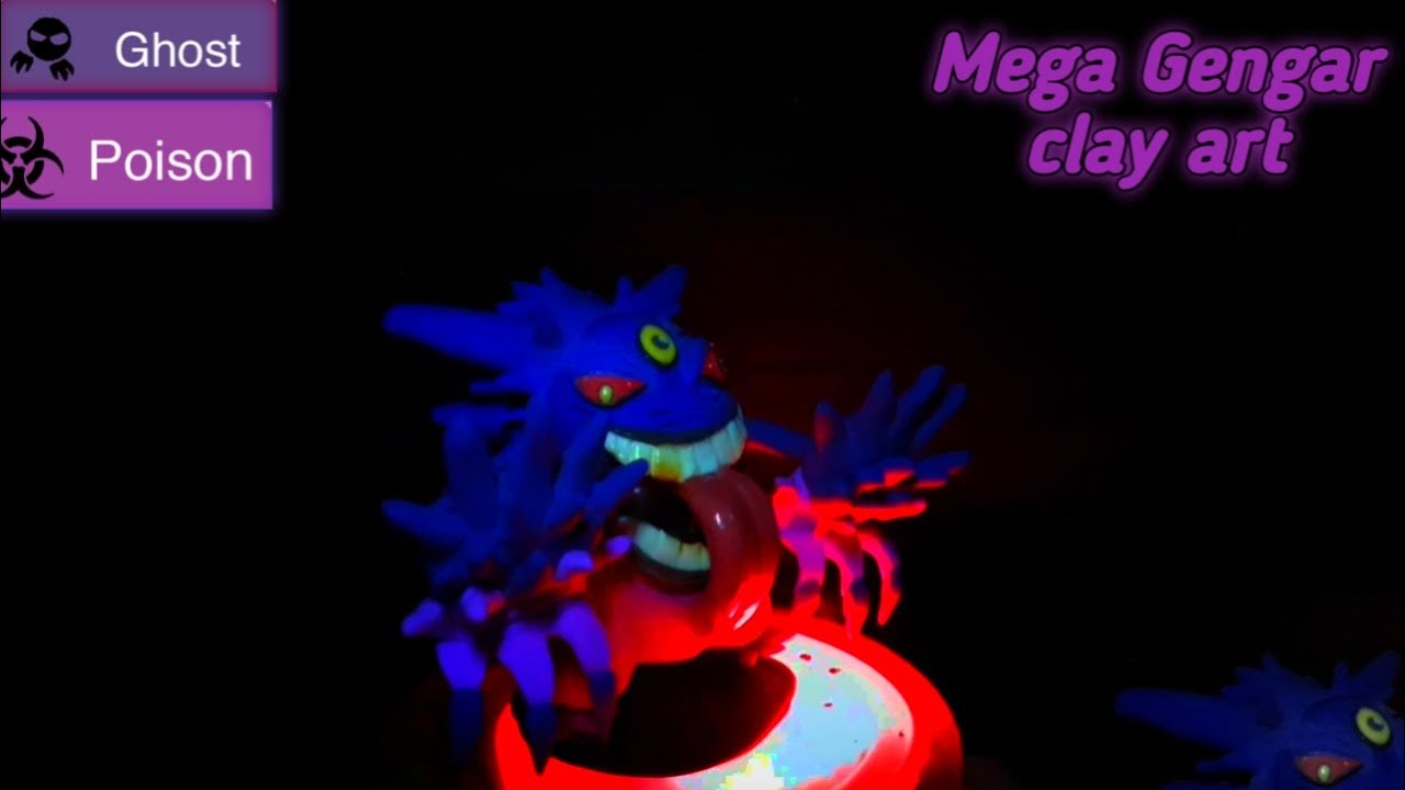 Pokemon mega Gengar clay art ! Ghost 👻 / poison ☠️ type pokemon clay ...