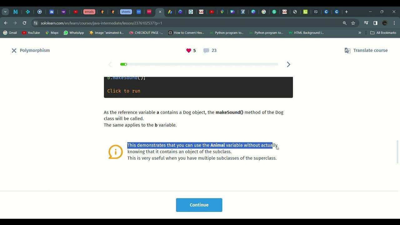 15 Polymorphism | Java Intermediate | Sololearn - YouTube
