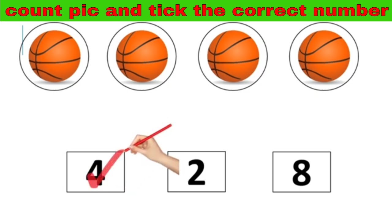 Count pic and tick the correct number | class lkg worksheets | count ...