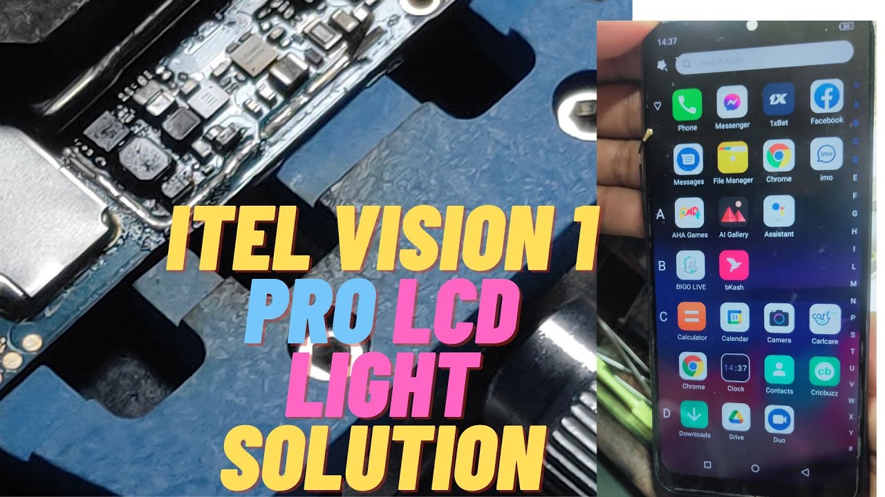 itel vision 1 pro lcd light solution - YouTube