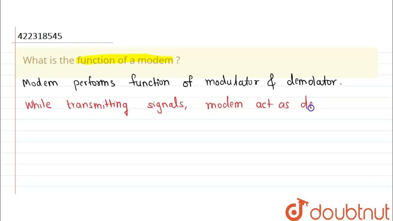 What is the function of a modem ? | CLASS 12 | PRINCIPLES OF ...