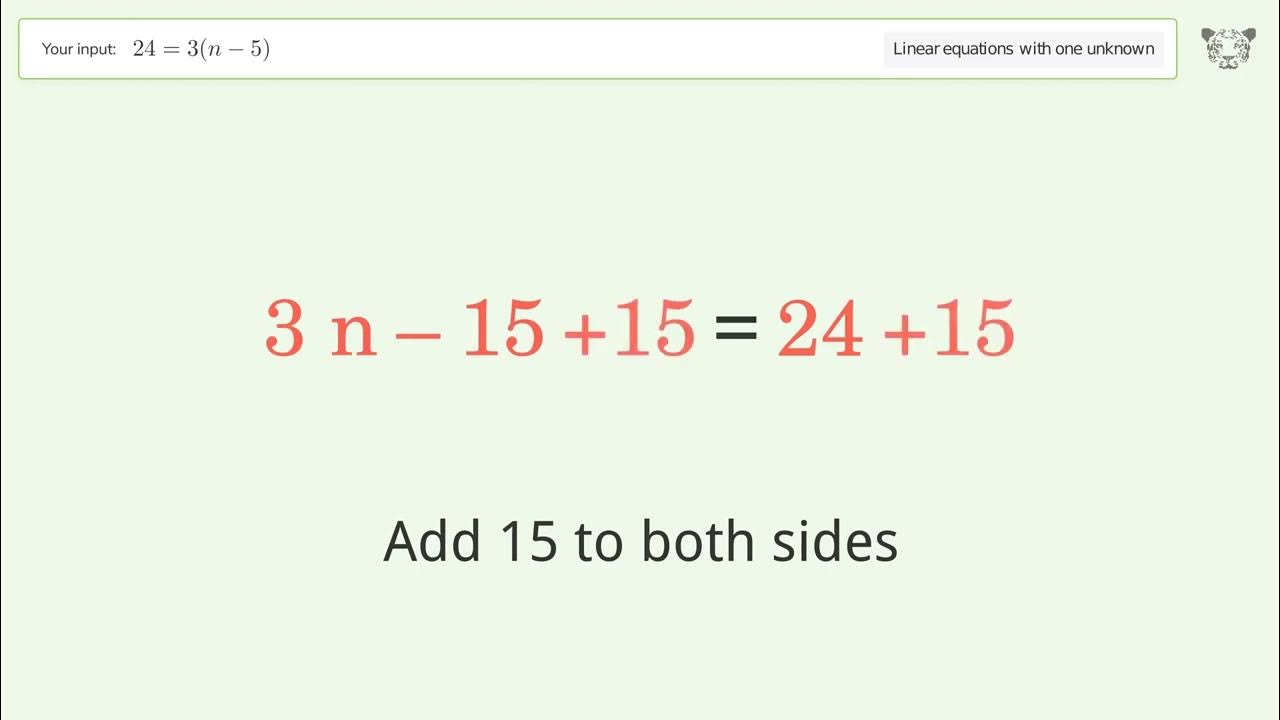 Linear Equation With One Unknown Solve 24 3 n 5 Step by step Solution linear-equation-with-one-unknown-solve-24-3-n-5-step-by-step-solution
