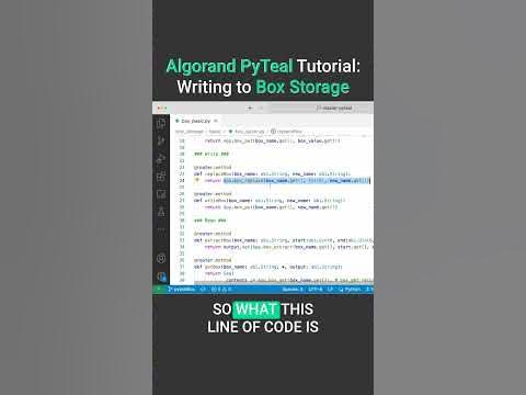 Algorand PyTeal Lesson: Writing to Box Storage #1 - box_replace - YouTube
