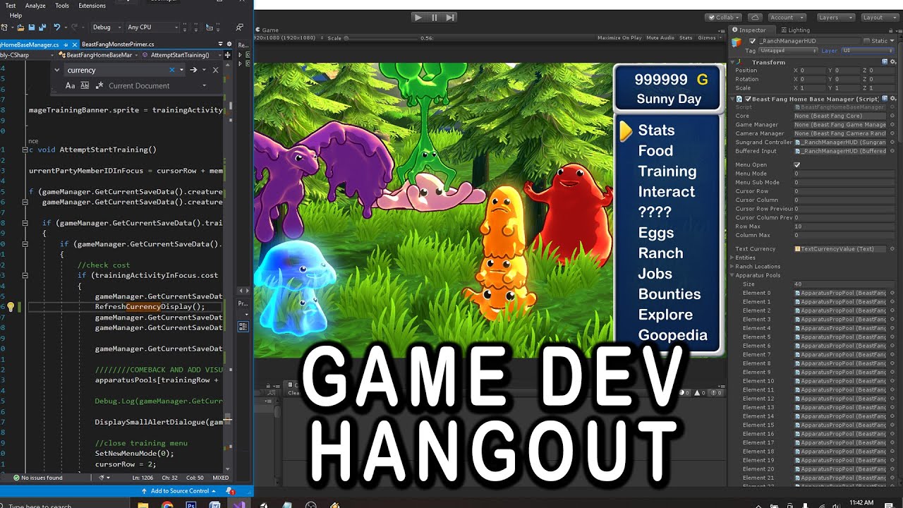 Game Dev Hangout | Let's Make a Monster Raising video game ...