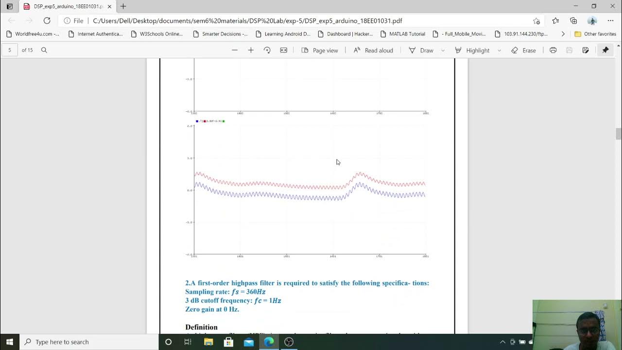 Digital Signal Processing Laboratory (EC3P002), Exp-5: IIR Filter, Pole ...