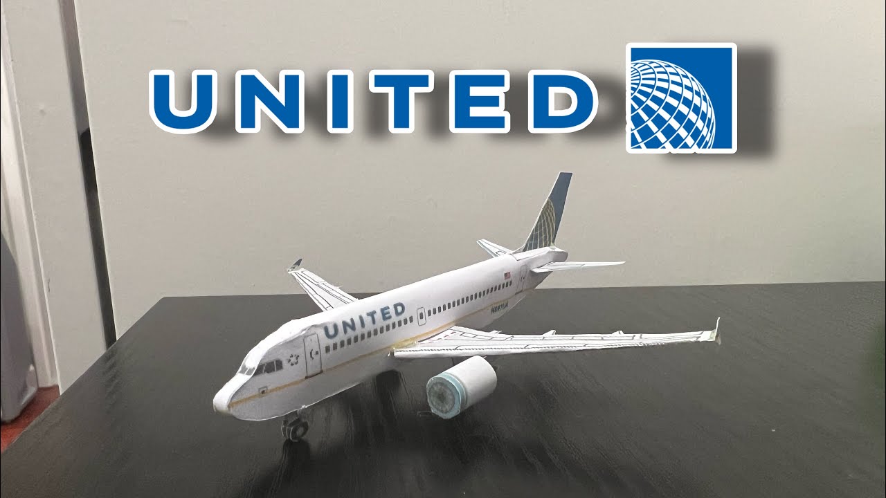 Papercraft Airigami United Airbus A319 - YouTube